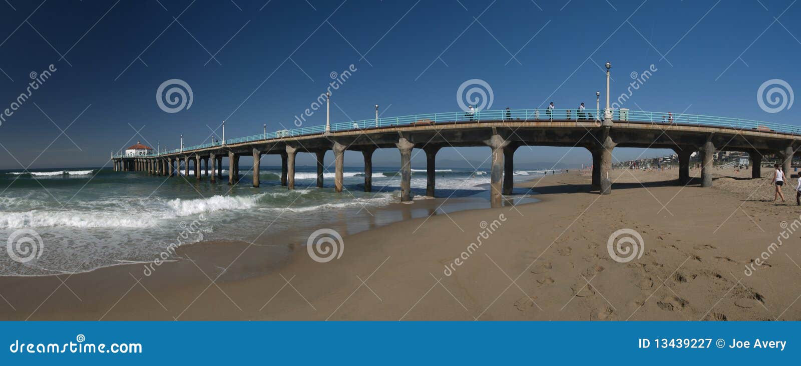 Long View of Nice California Pier Stock Image - Image of sand, panorama ...