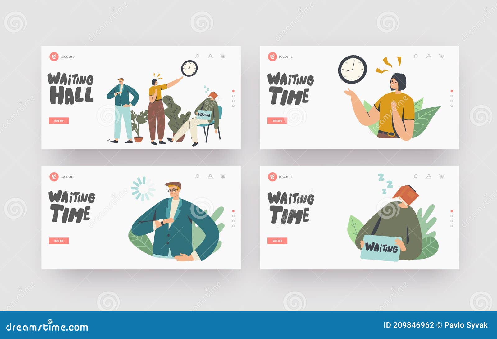 Long Wait Landing Page Template. Tired And Bored Characters Too Long ... Long Wait Landing Page Template. Tired And Bored Characters Too Long ...
