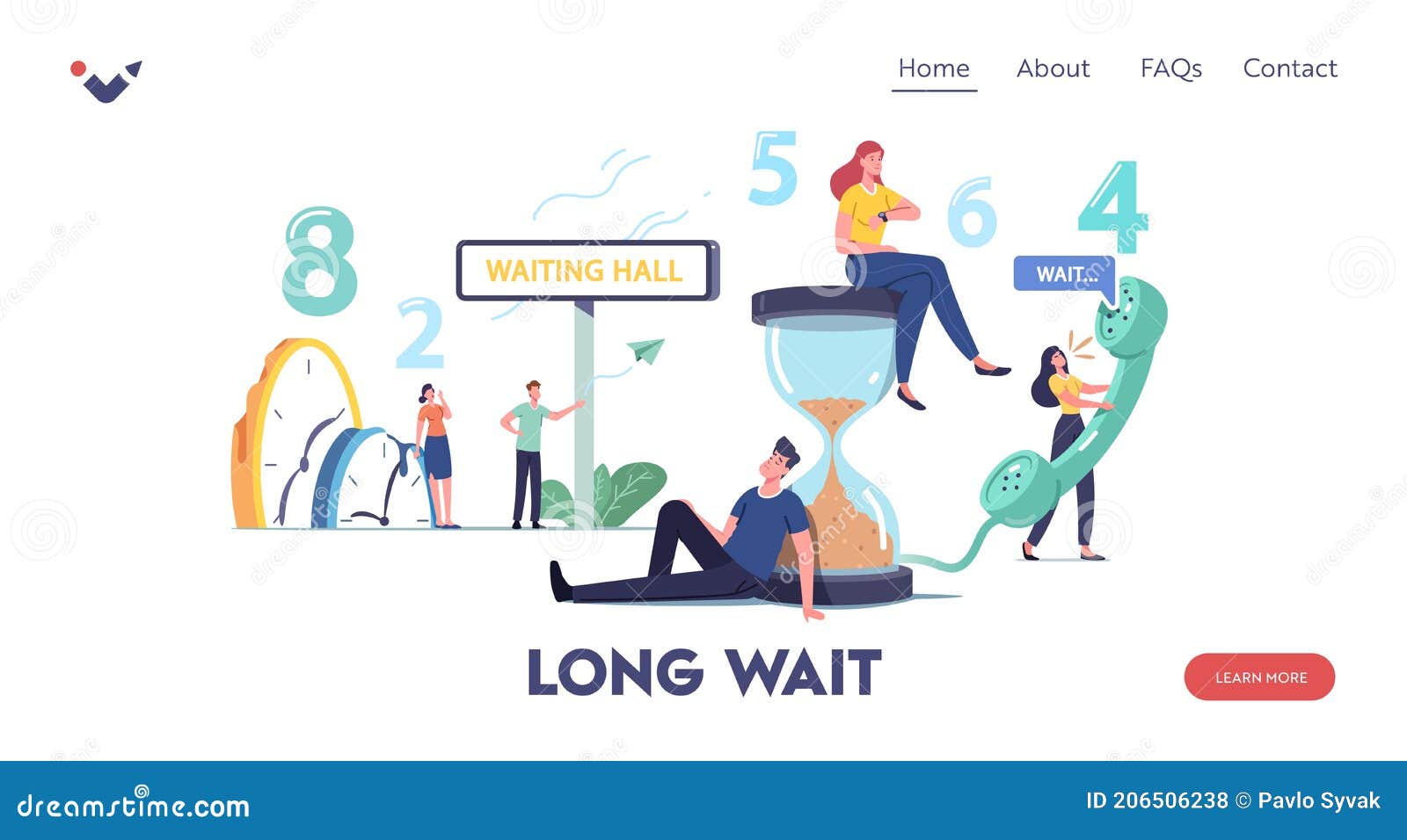 Long Wait Landing Page Template. Tired And Bored Characters Too Long ... Long Wait Landing Page Template. Tired And Bored Characters Too Long ...