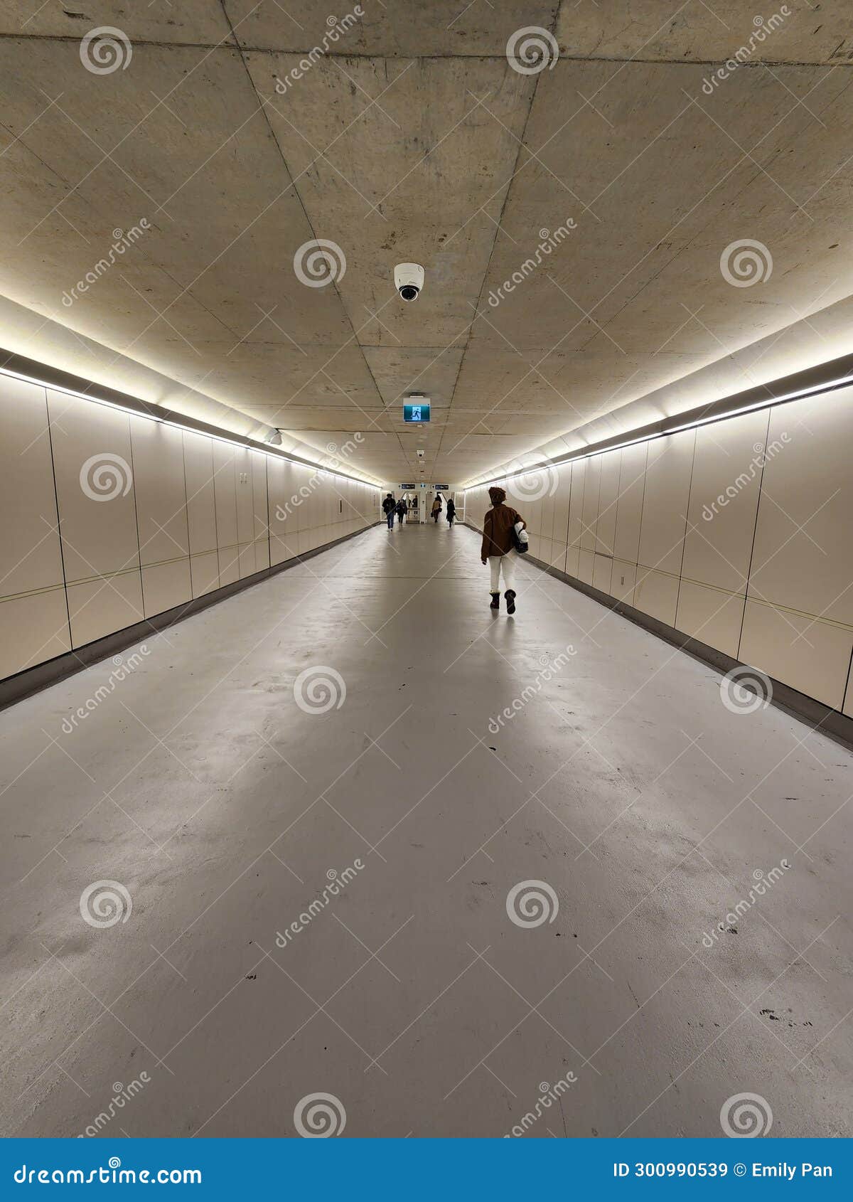 A Long Walkable Subway Tunnel Stock Image - Image of ceiling, tunnel ...