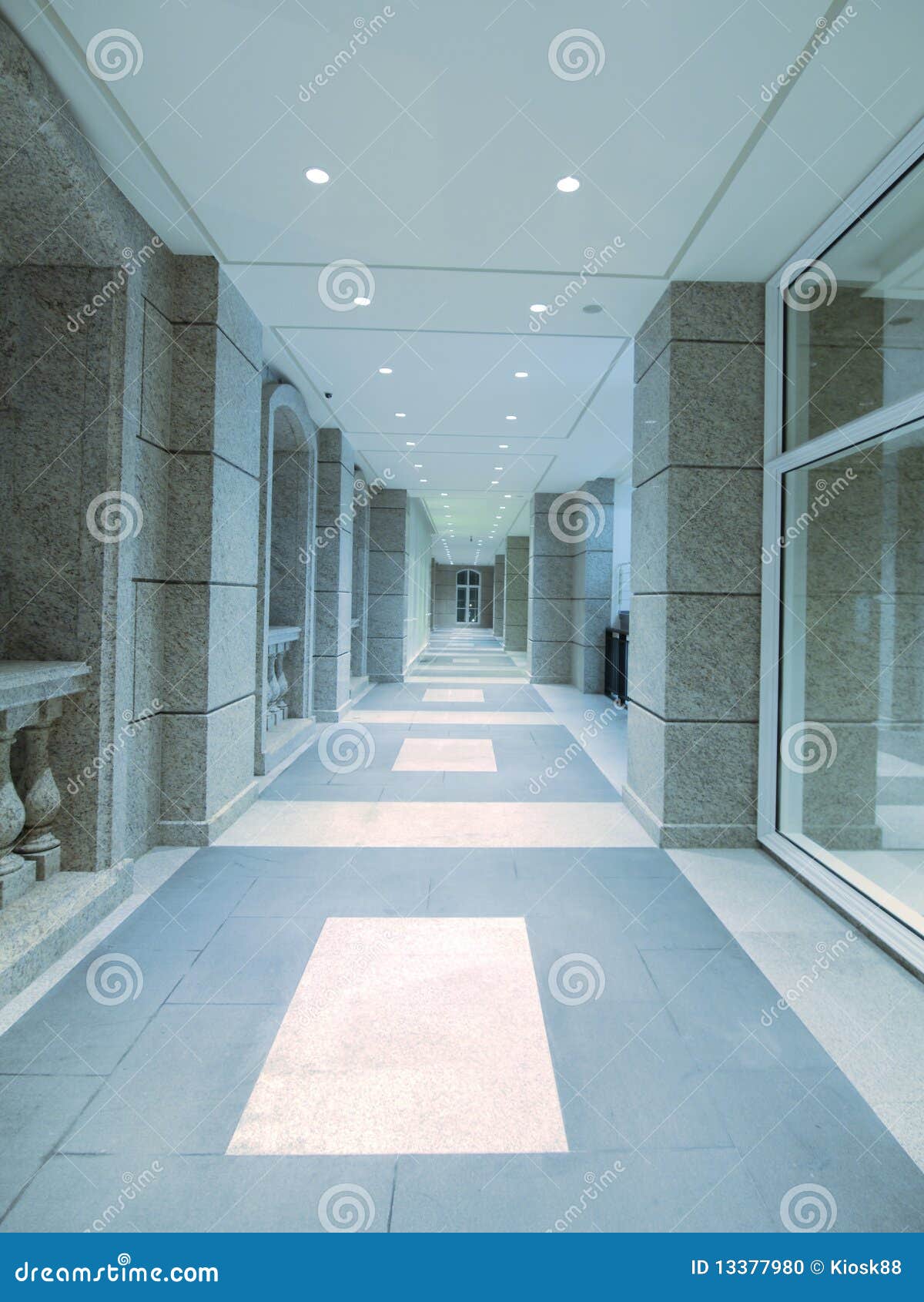 Long walkway stock photo. Image of hallway, inside, city - 13377980
