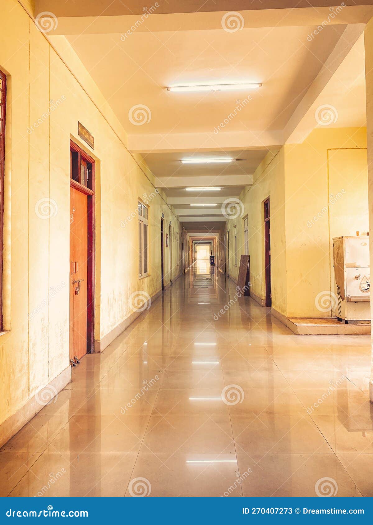 A long walkway stock image. Image of property, ceiling - 270407273