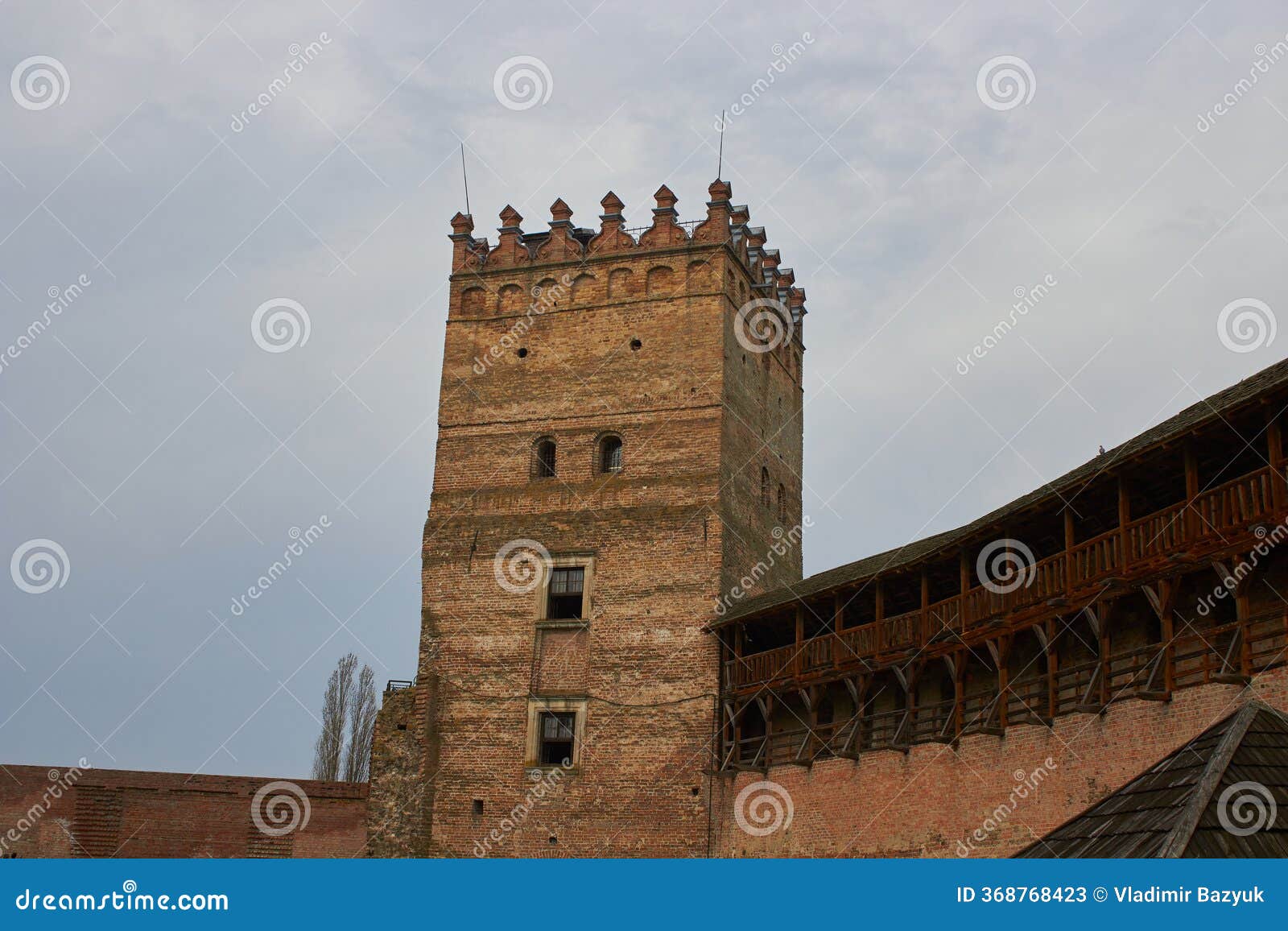Old Brick Castle In Spain. Gorgeous Old Medieval Stone Tower. Royalty ...