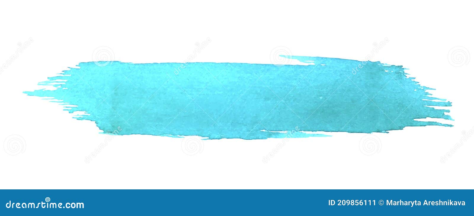 Long Watercolor Blue Brush Stroke in Vector. Stock Vector ...