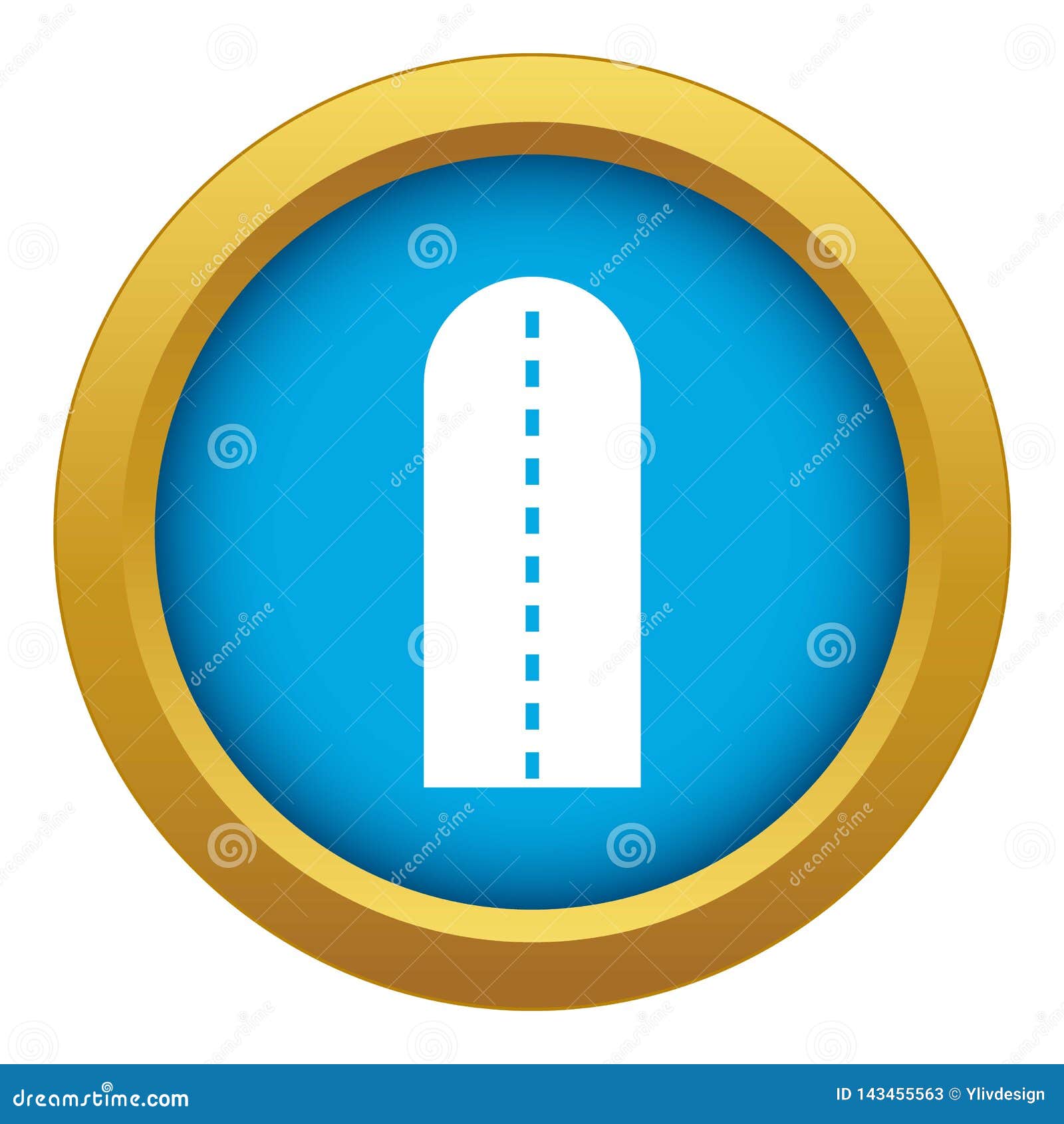 Long Way Icon Blue Vector Isolated Stock Vector - Illustration of ...