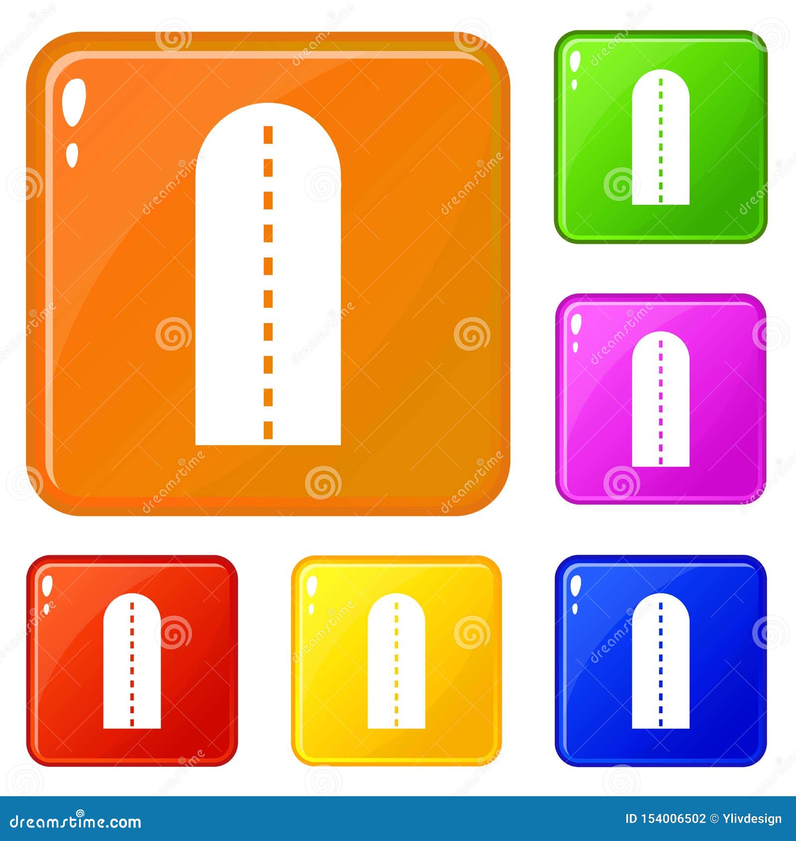 Long Way Icons Set Vector Color Stock Vector - Illustration of speedway ...