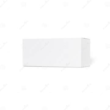 Long White Cardboard Box Mockup - Side View. Realistic Cardboard Box ...