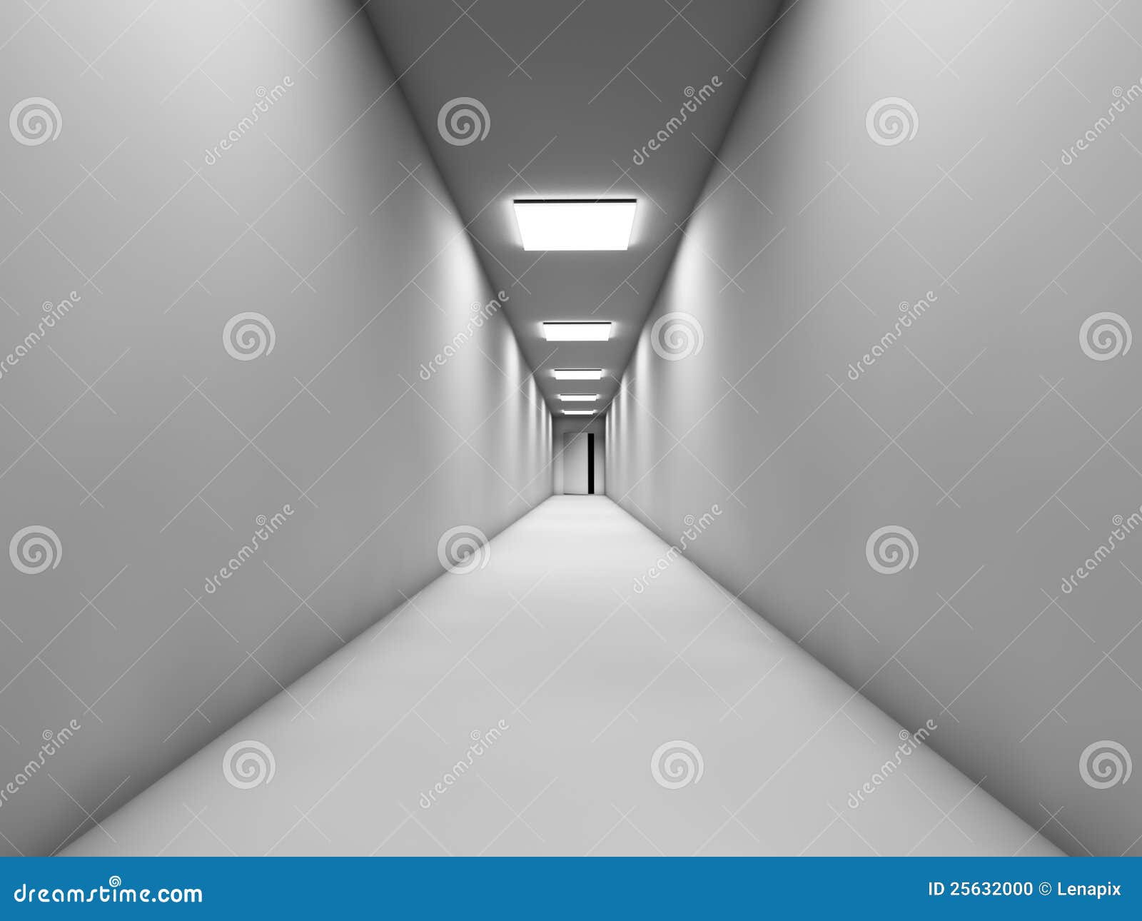 White Corridor In A Modern Style With Wooden Fittings Stock Photography ...