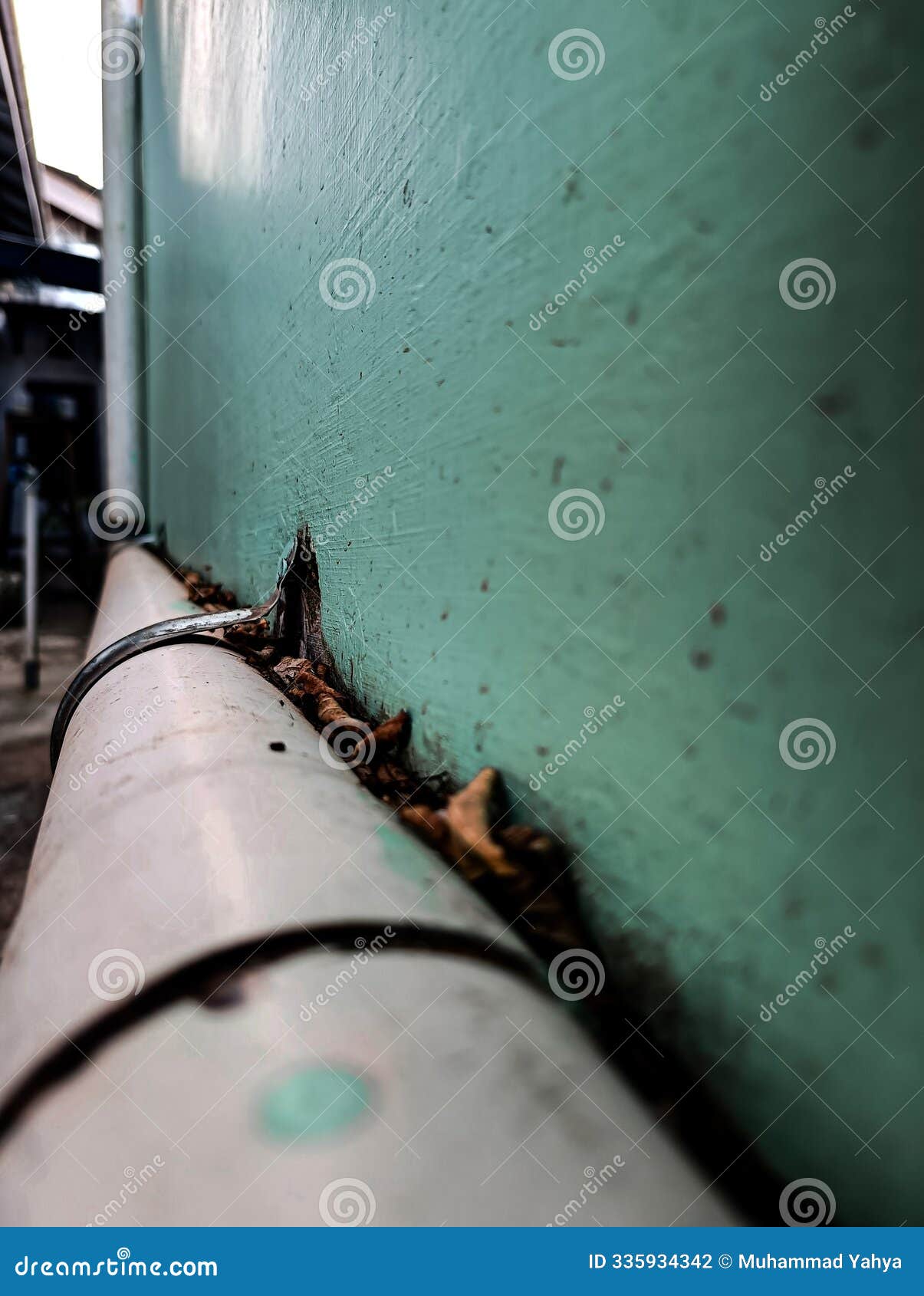 Long White Pipe for Rainwater Drainage Stock Photo - Image of ...