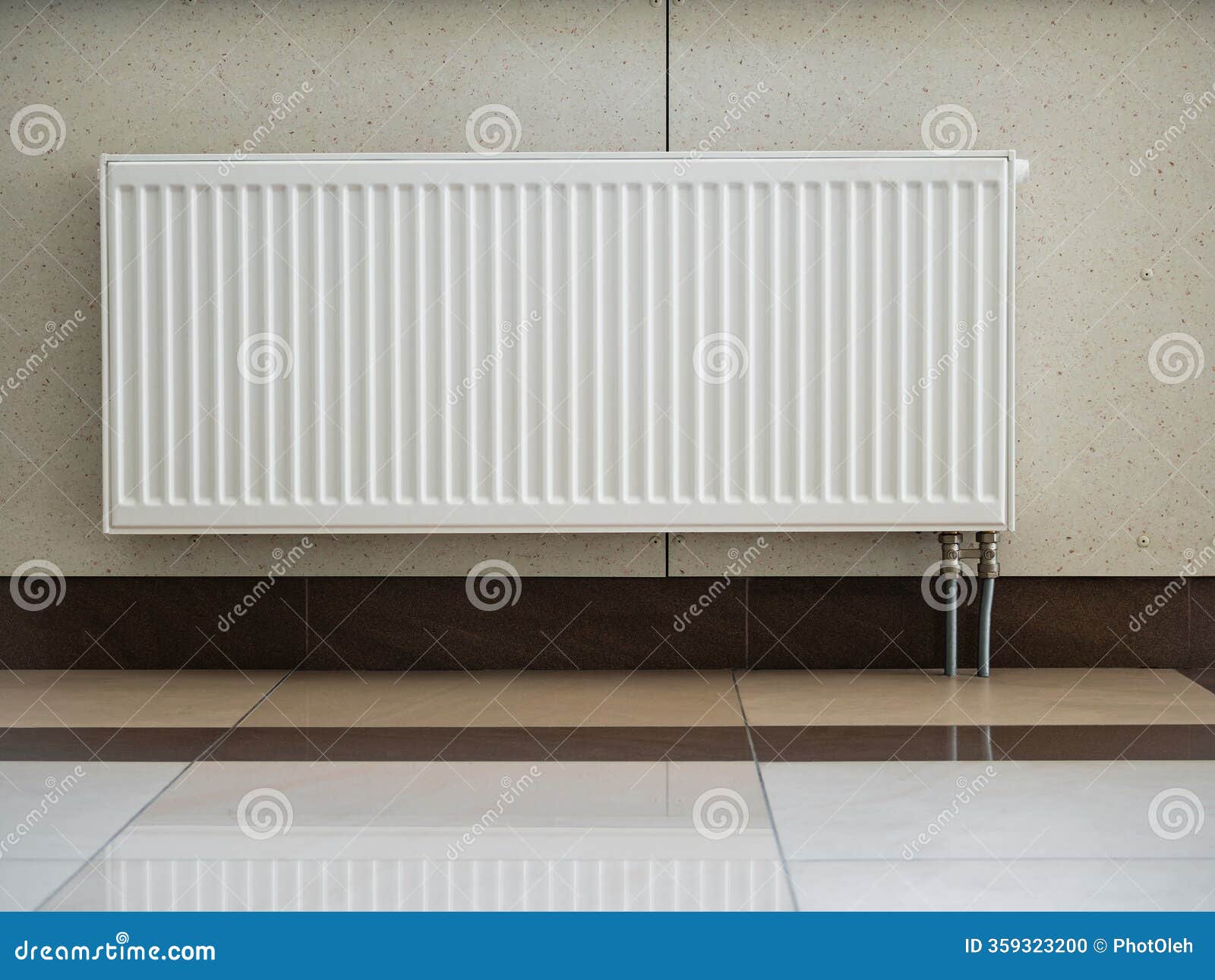 Long White Radiator of the Heating System Stock Photo - Image of ...