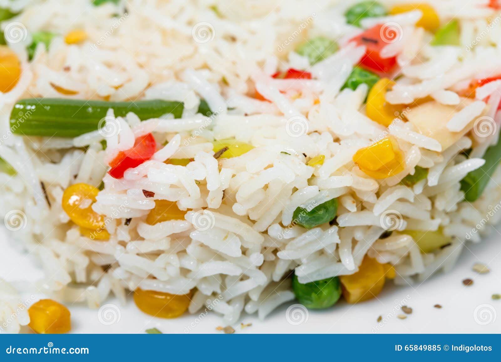 Long White Rice with Vegetables. Stock Image - Image of boiled, meal ...