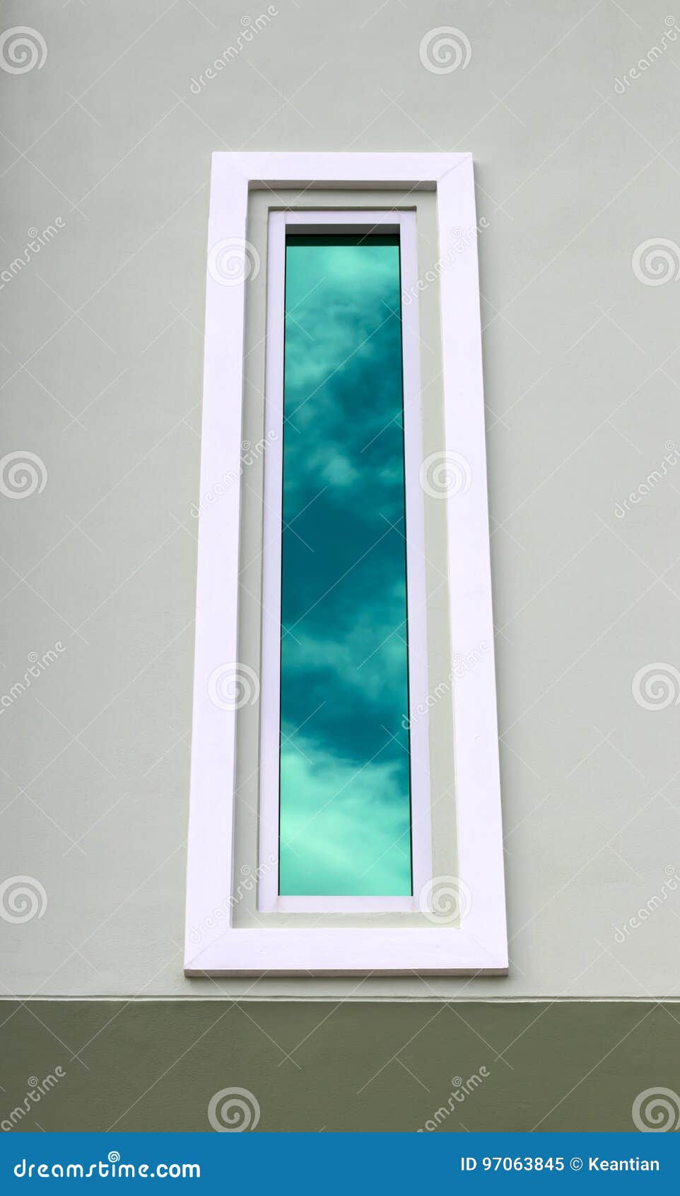 Long White Window with Cloud Reflection. Stock Image - Image of ...