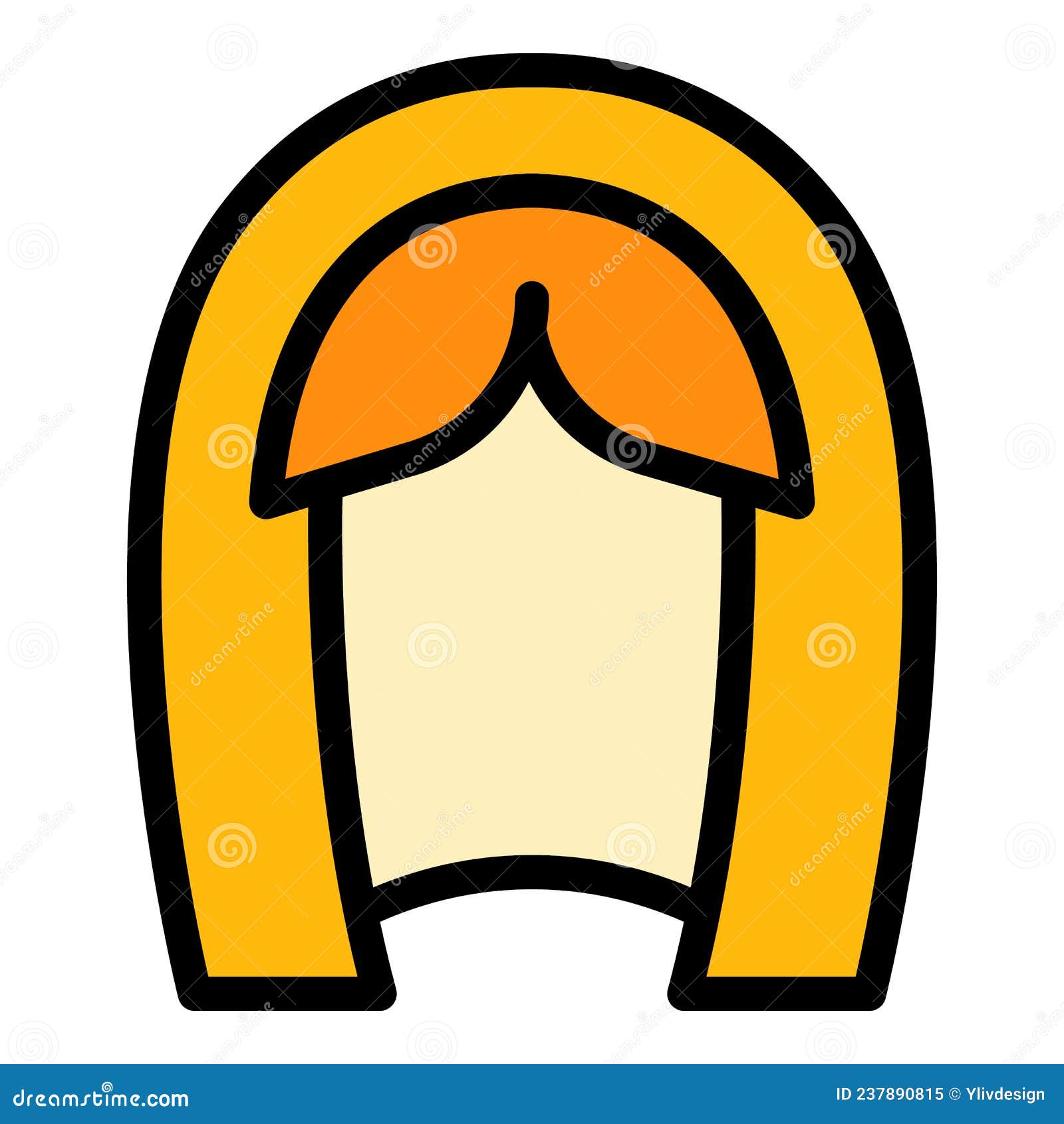 Long Wig Icon Color Outline Vector Stock Vector - Illustration of ...