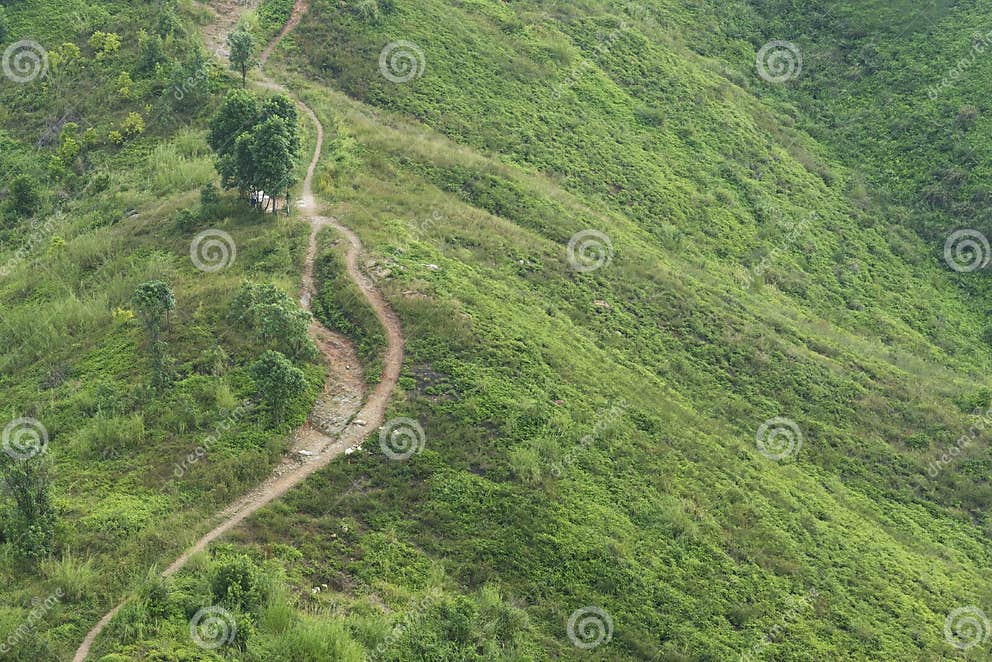 A Long and Winding Rural Path Crosses the Hill Stock Photo - Image of ...
