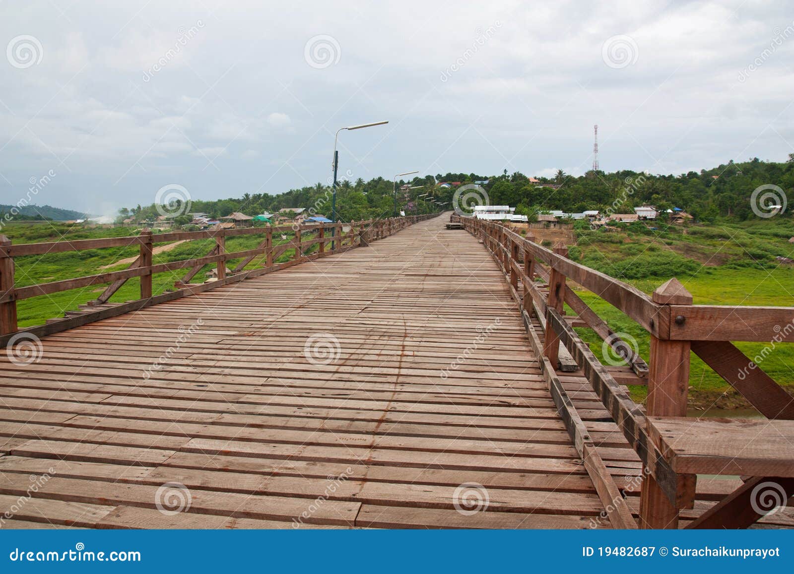 Long wooden bridge stock image. Image of perspective - 19482687