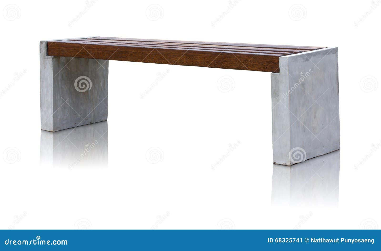 Long Wooden Chair Isolated on White Stock Image - Image of object, long ...