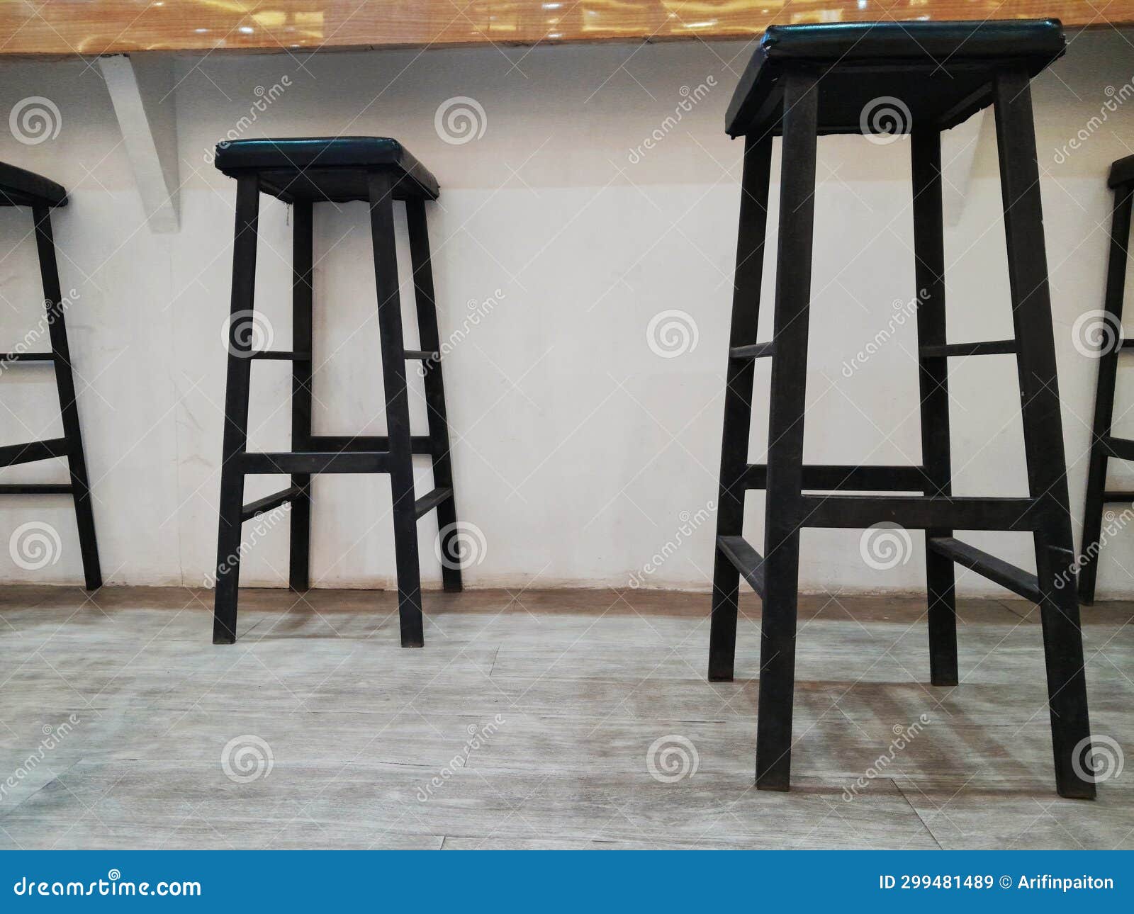 Long Wooden Chairs for Coffee Shops Stock Image - Image of wooden, long ...