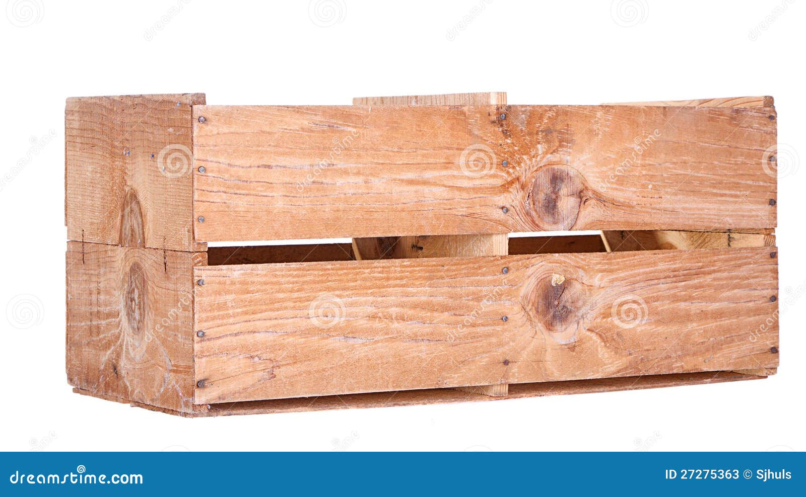 A Long Wooden Crate Isolated Stock Image - Image of parallel, metal ...
