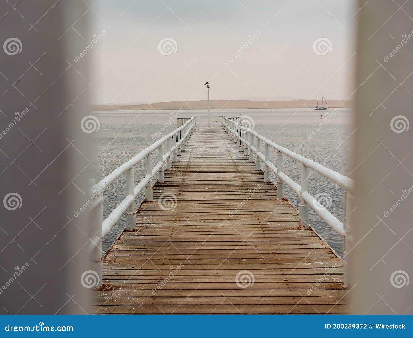 Long Wooden Dock Leading into the Water Stock Photo - Image of river ...