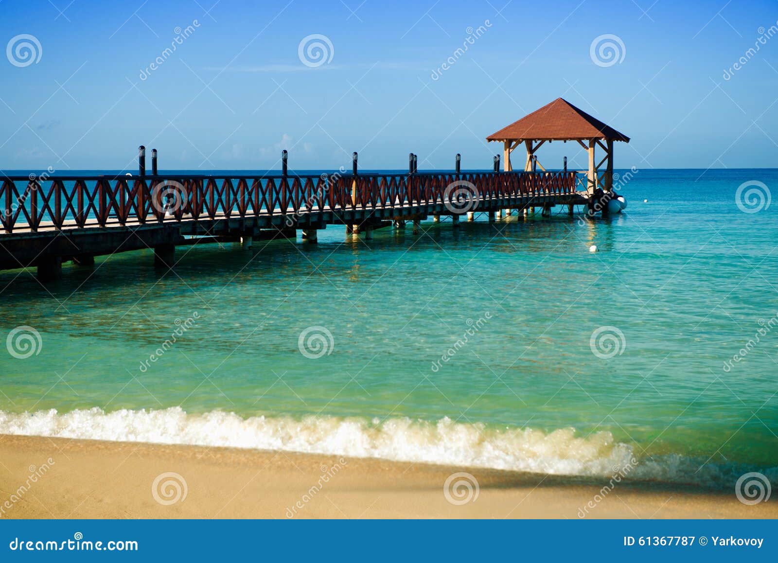 Long Wooden Jetty for Ships, Stretching into the Sea Stock Image ...