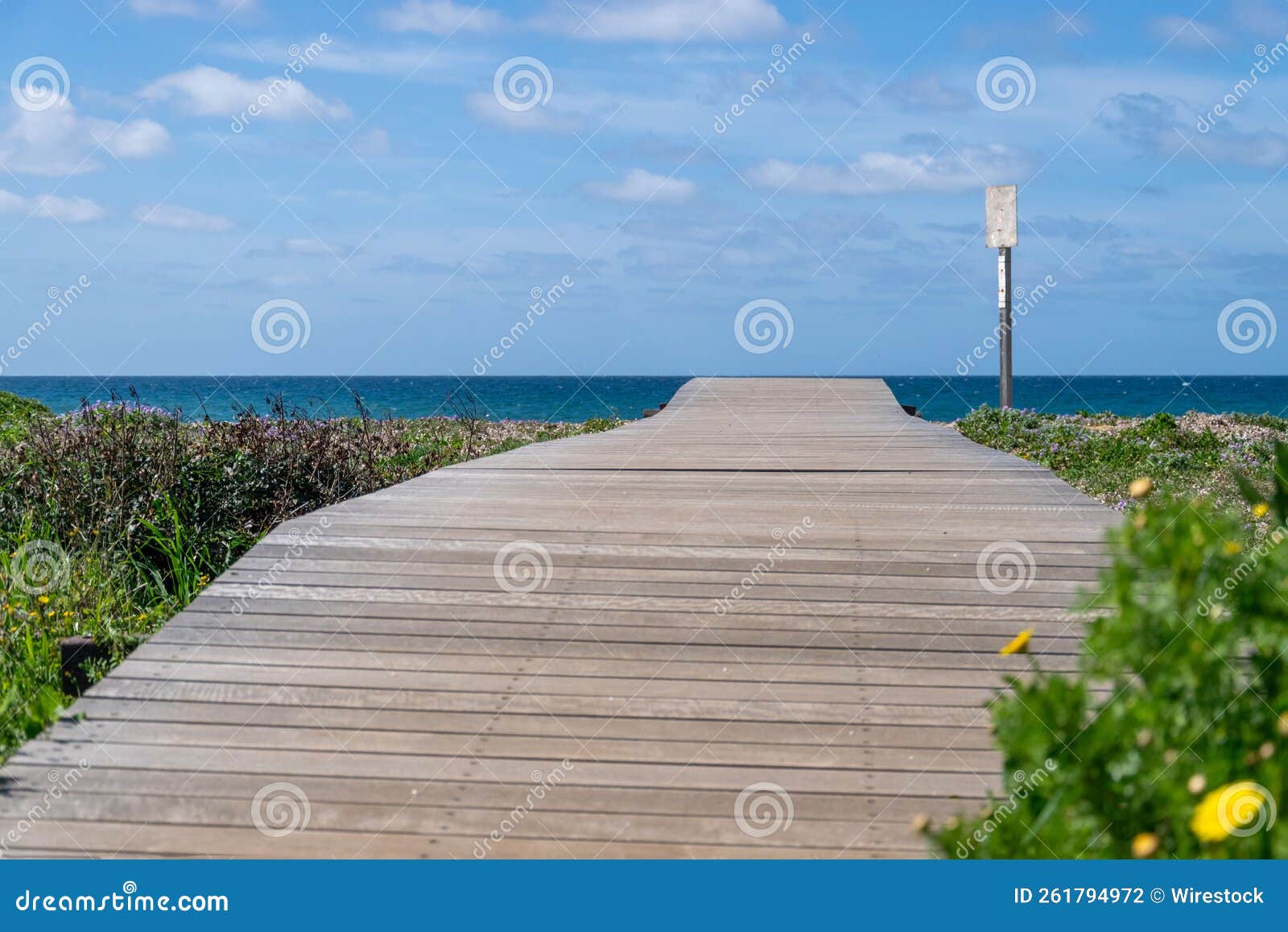 Long Wooden Pathway on the Beach Stock Photo - Image of wooden, coast ...