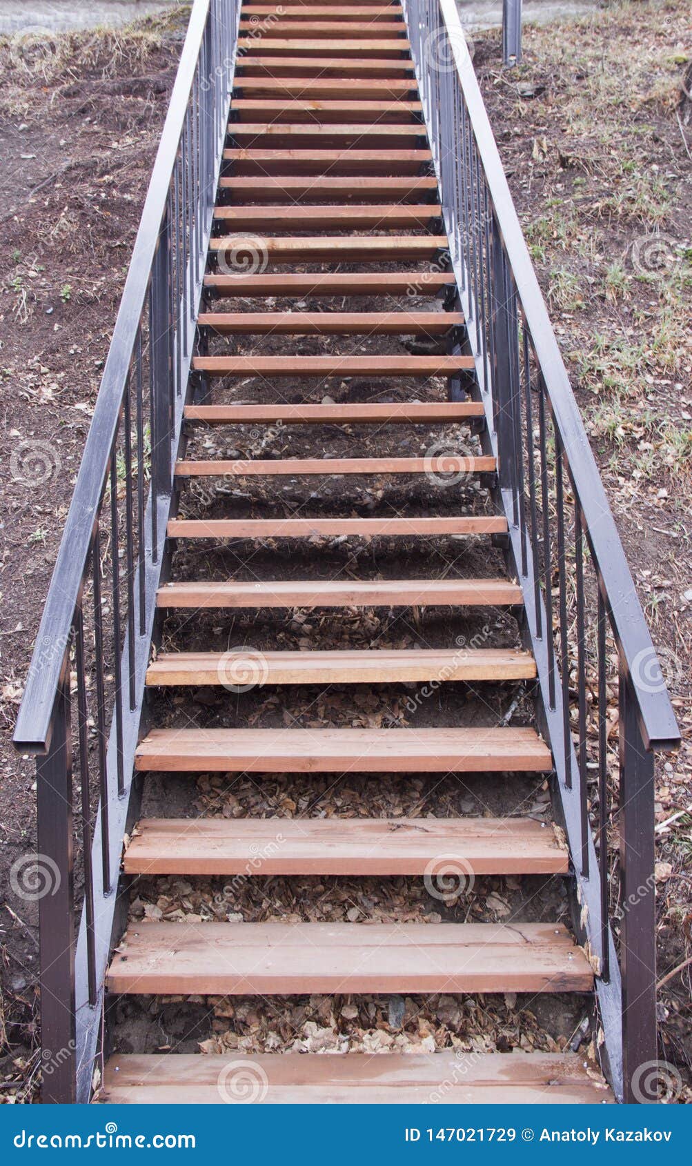 A long wooden staircase stock image. Image of hope, beautiful - 147021729