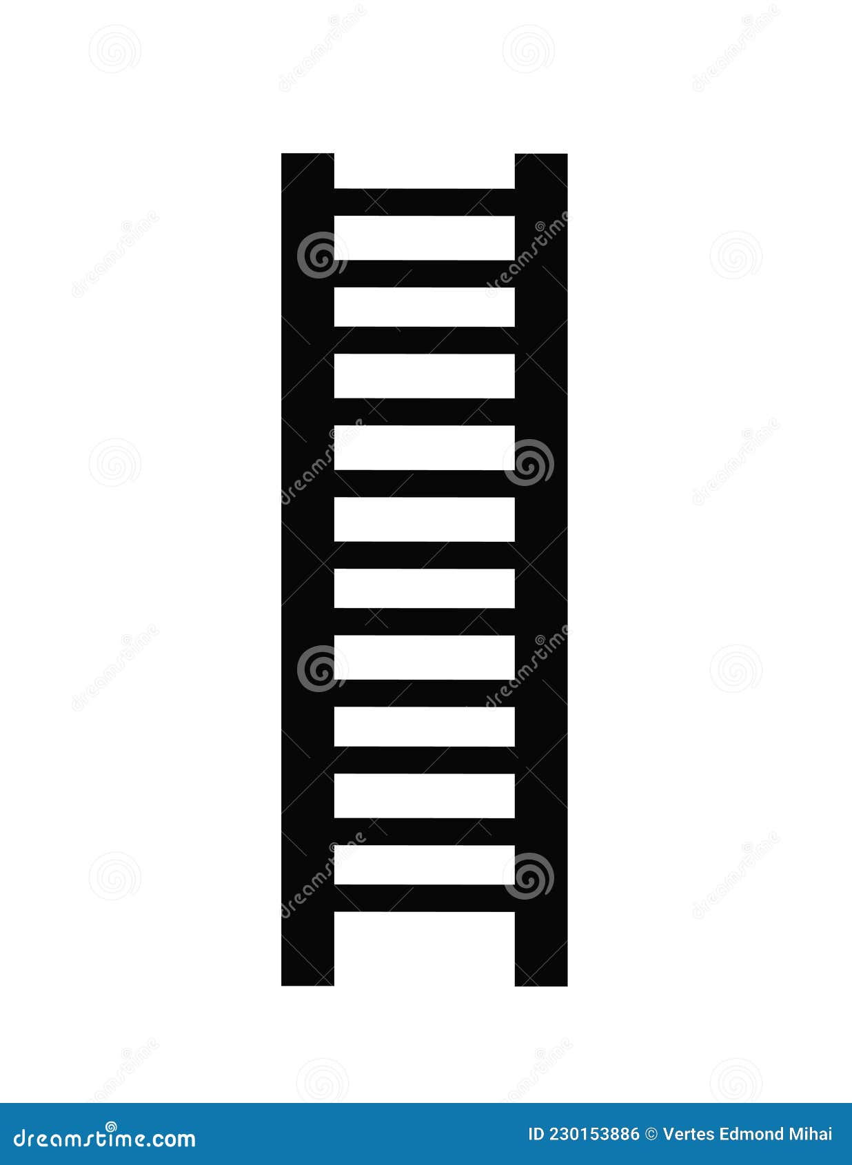 Long Wooden Step Ladder stock vector. Illustration of ladder - 230153886