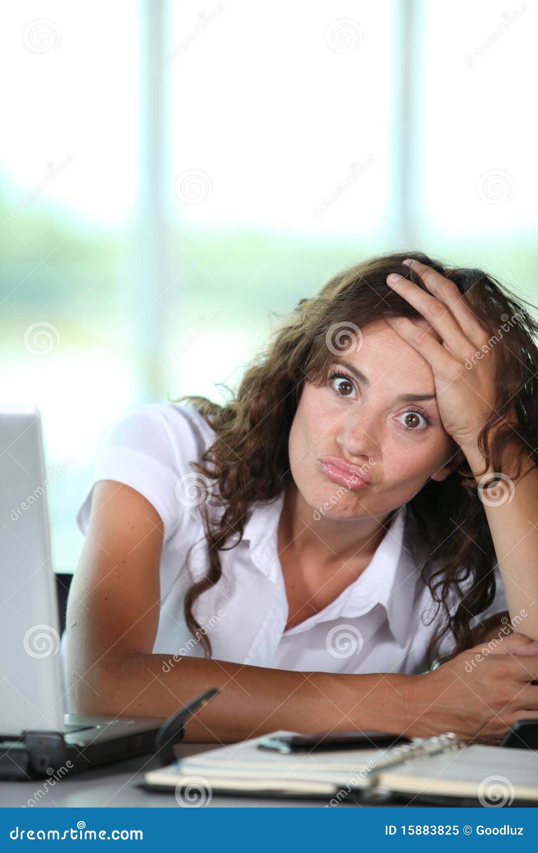 Long working hours stock image. Image of expression, desk - 15883825
