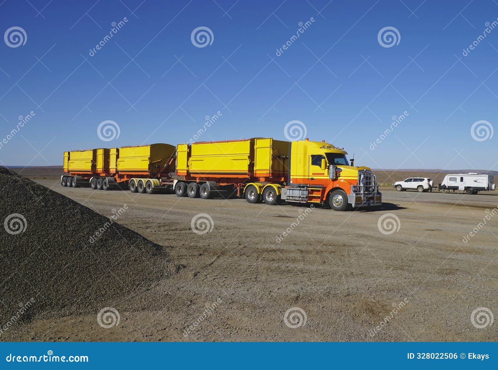 Long Combination Vehicle Aka Road Train Huge Truck In West Australia ...