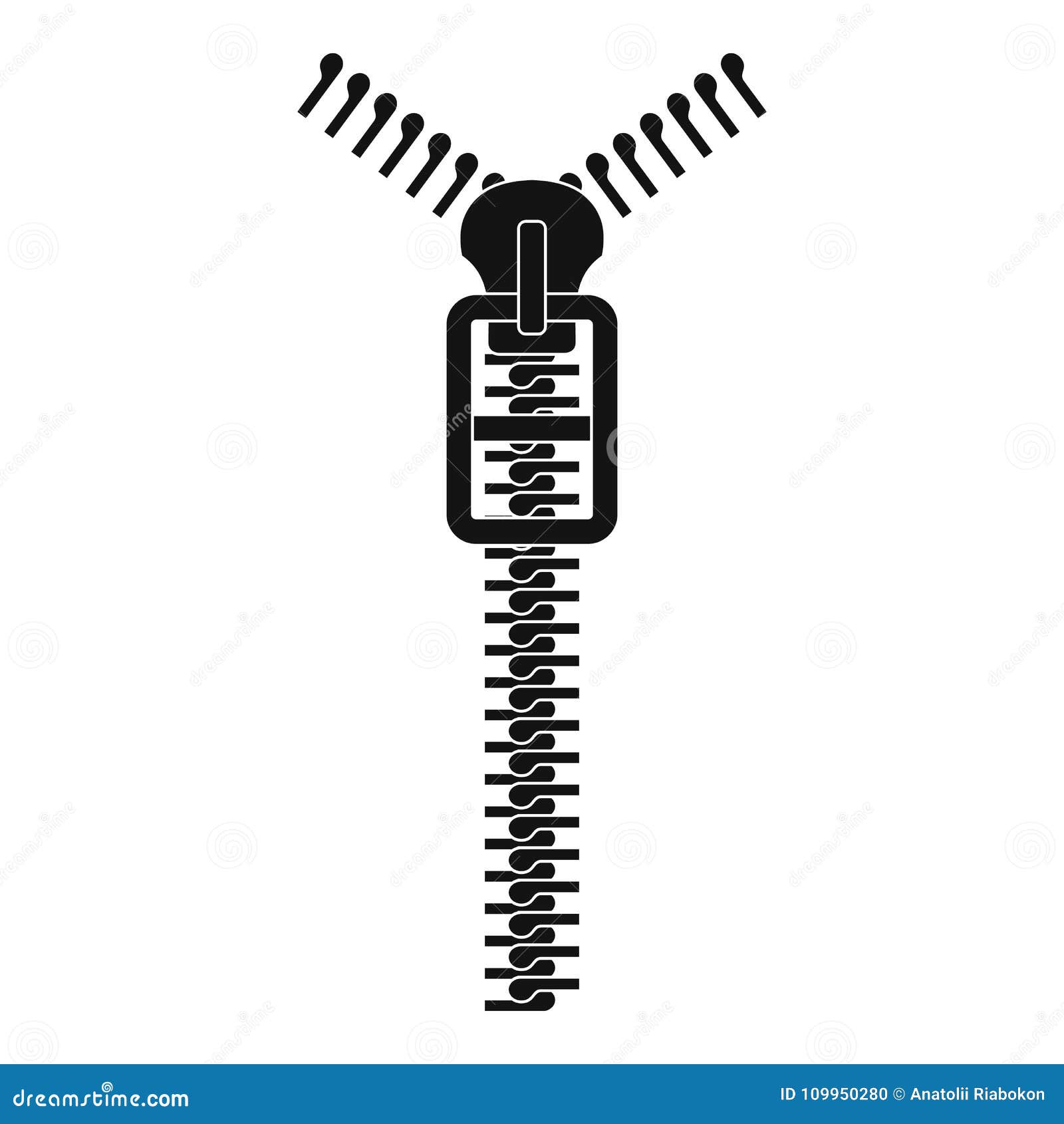 Long Zip Icon, Simple Style Stock Vector - Illustration of symbol ...