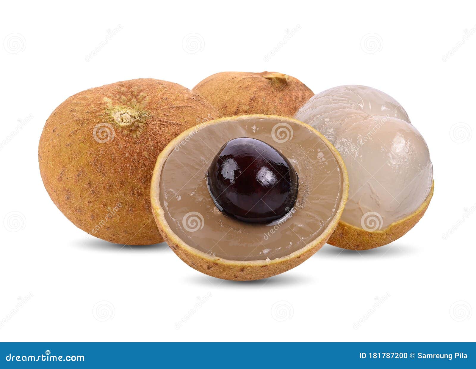 Longan Fresh with Seeds Separated on a White Background Stock Photo ...
