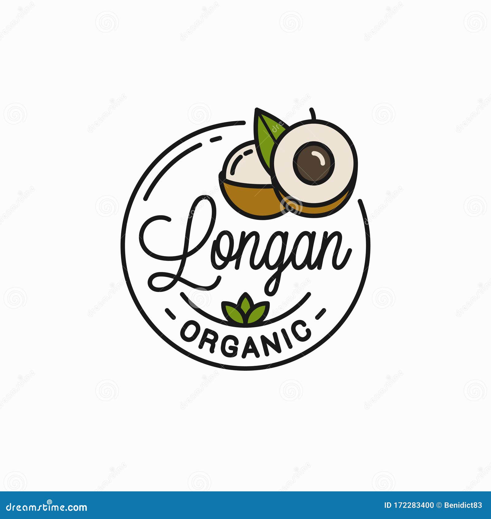 Longan Fruit Logo. Round Linear of Longan Slice Stock Vector ...