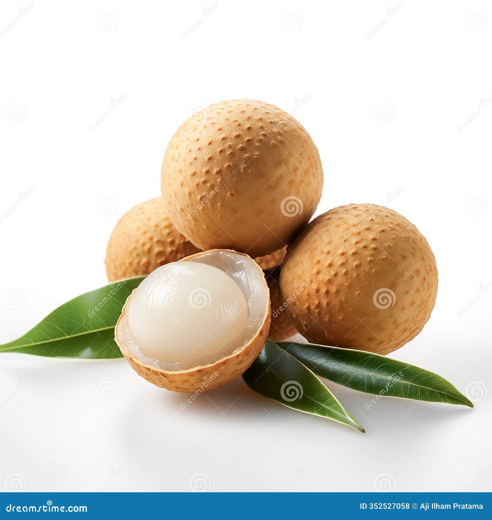 Longan Fruit, Peeled or Cut on a Natural White Stock Photo - Image of ...