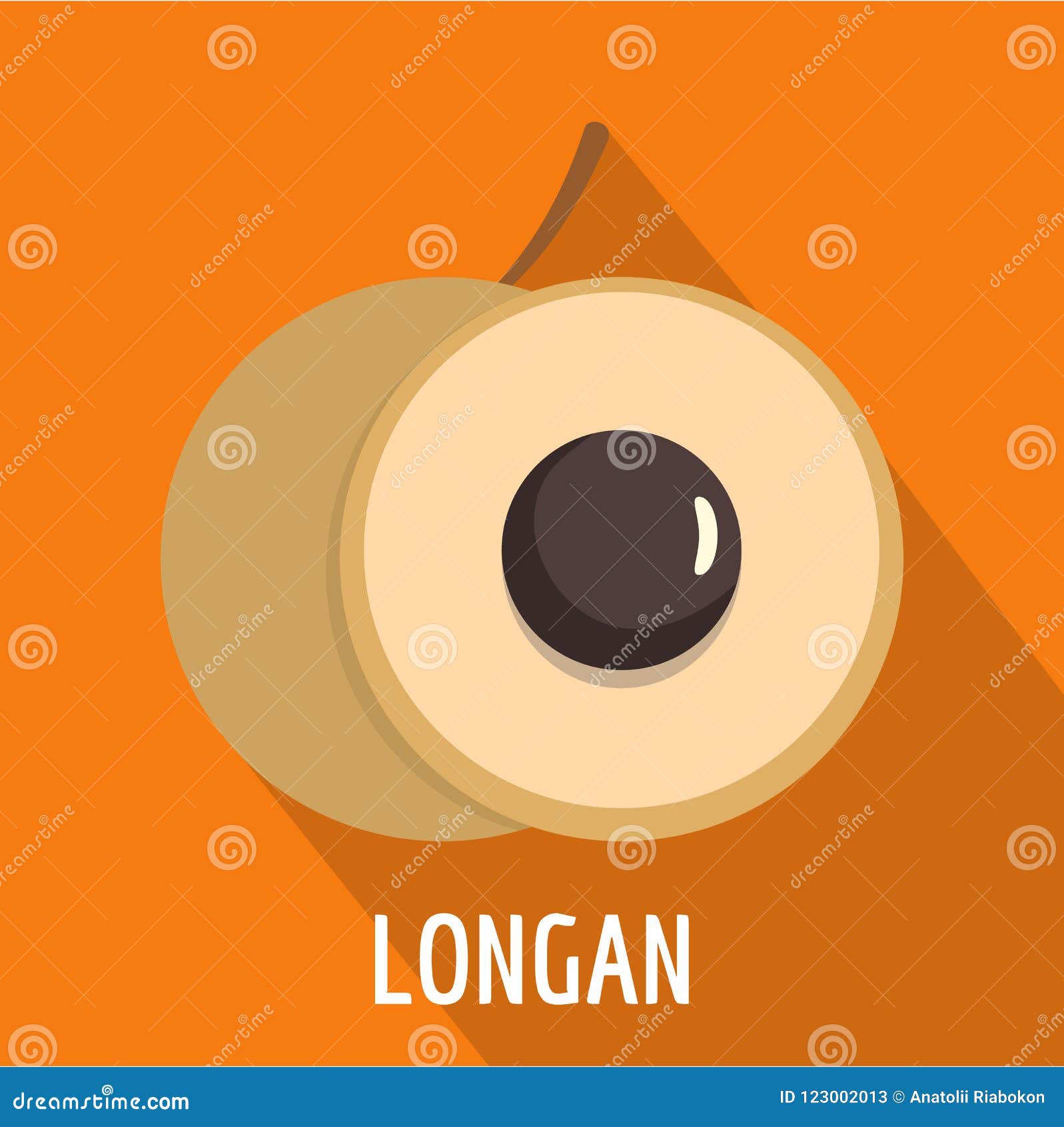 Longan icon, flat style stock illustration. Illustration of exotic - 123002013