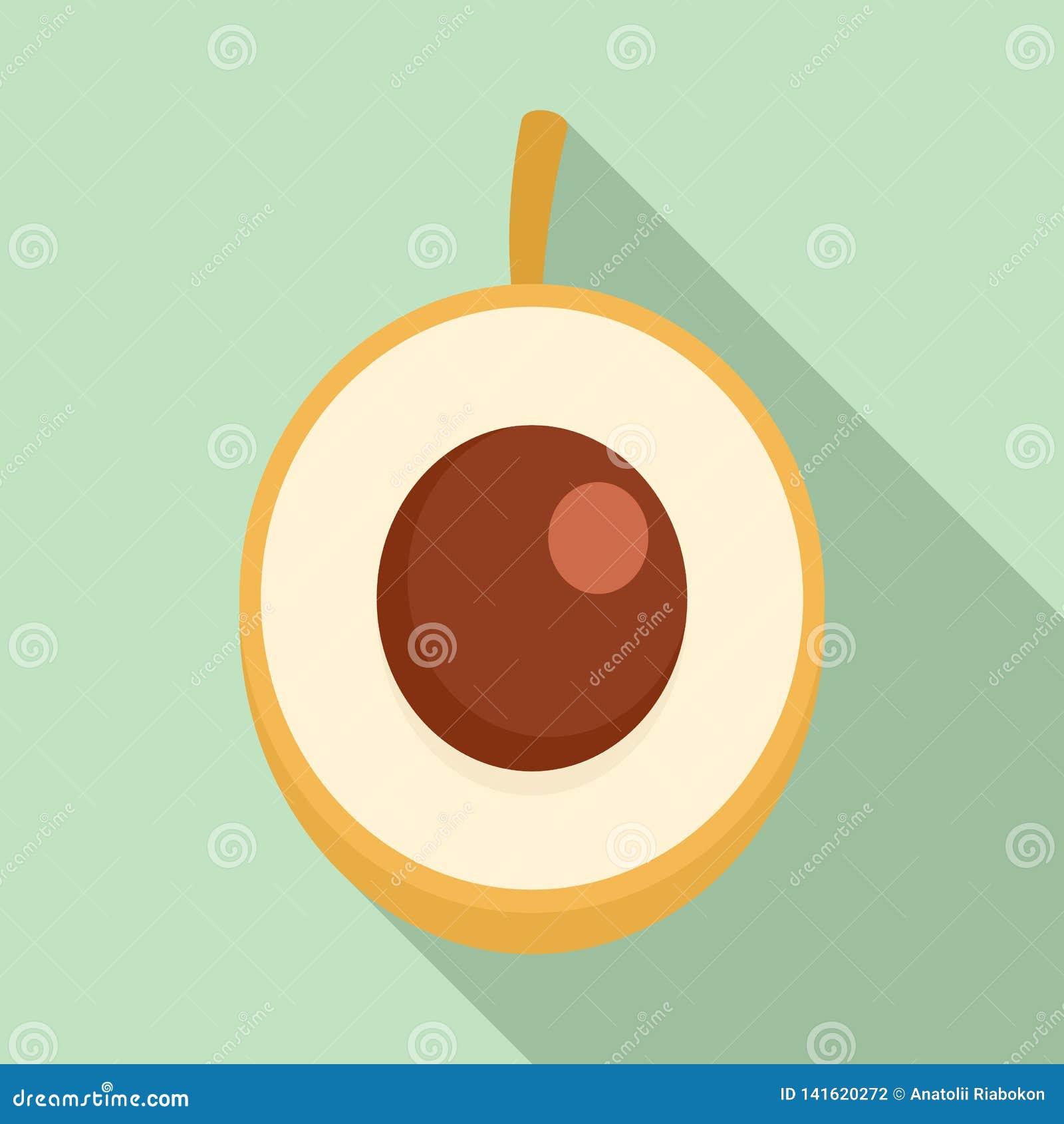 Longan icon, flat style stock vector. Illustration of design - 141620272