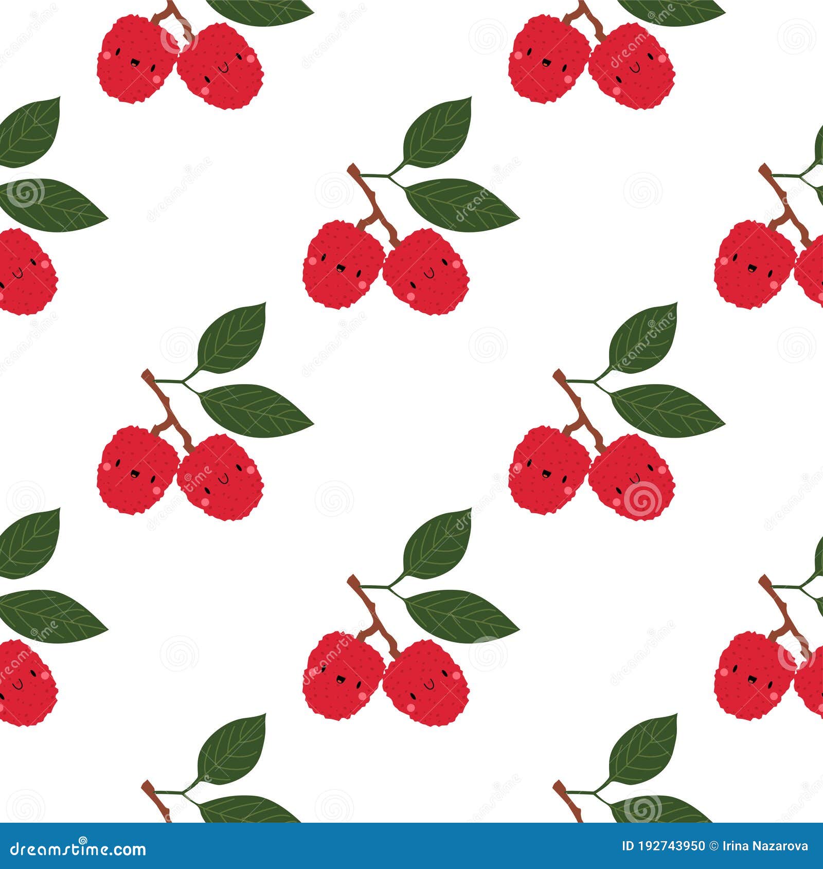 Cartoon Lychee Or Litchi Fruit Flat Vector Illustration, Litchee Icon ...