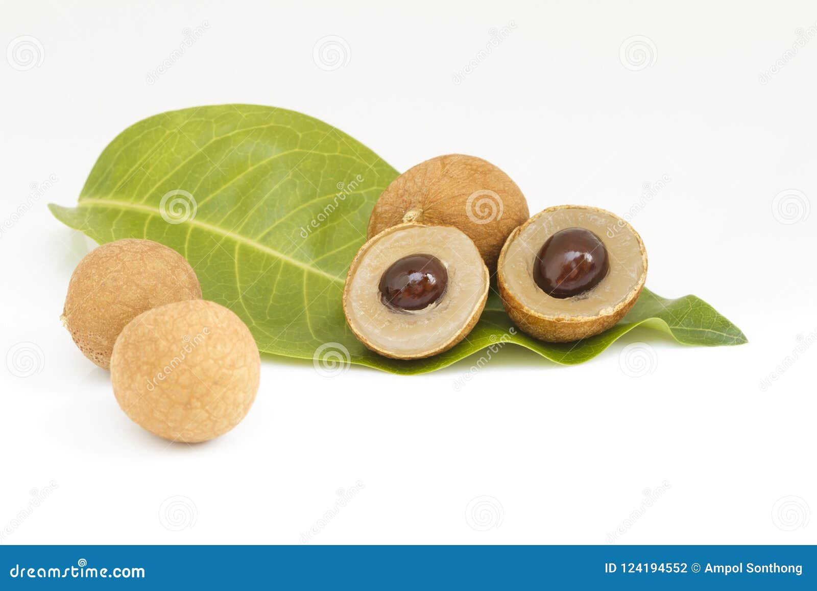 Fresh Longan Isolate on White Background. Stock Photo - Image of ...