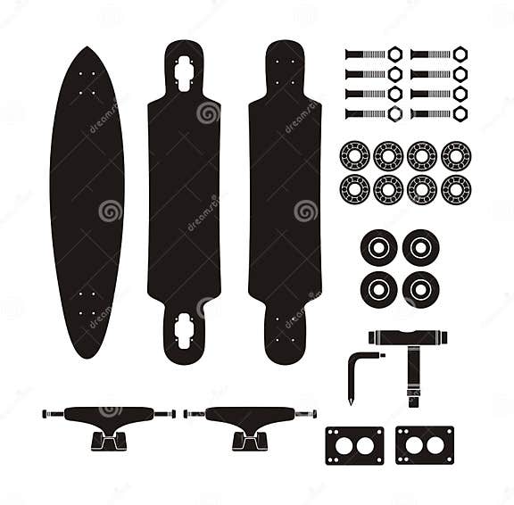 Longboard Kits - Silhouette Stock Vector - Illustration of culture ...