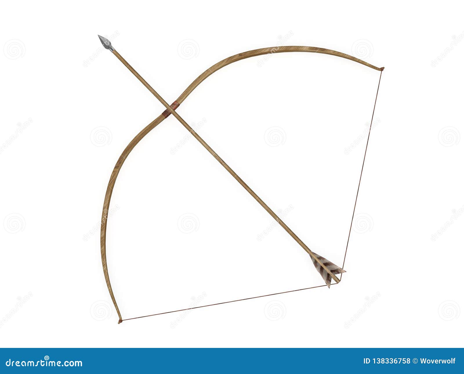Longbow With Arrow And Stretched String 3d Rendering Stock Photography ...