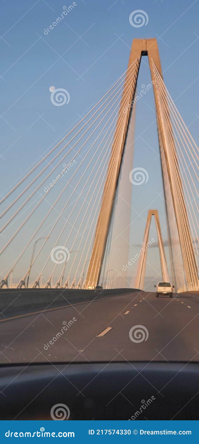 Longest Cable Drawn Bridge in the US Stock Photo - Image of mast ...