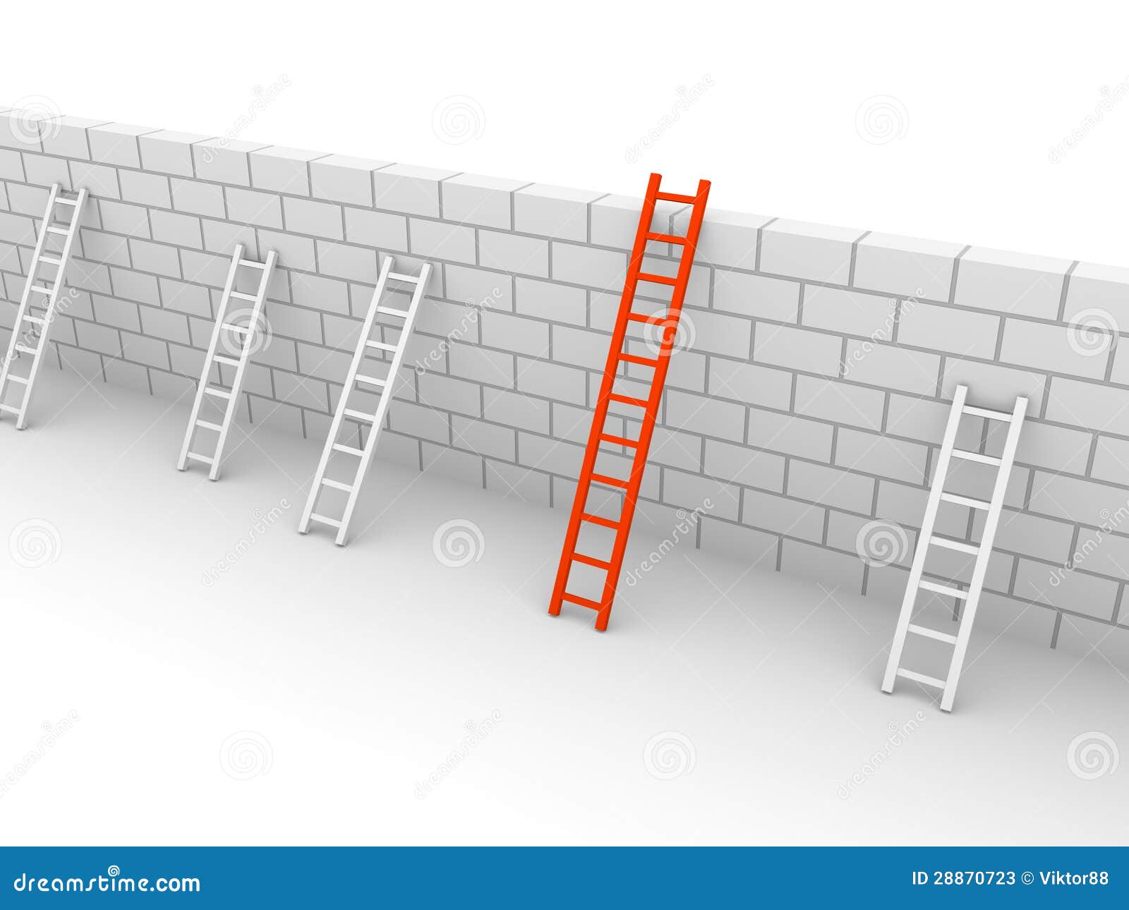 Longest Ladder Glowing Among Other Short Ladders On Light Green ...