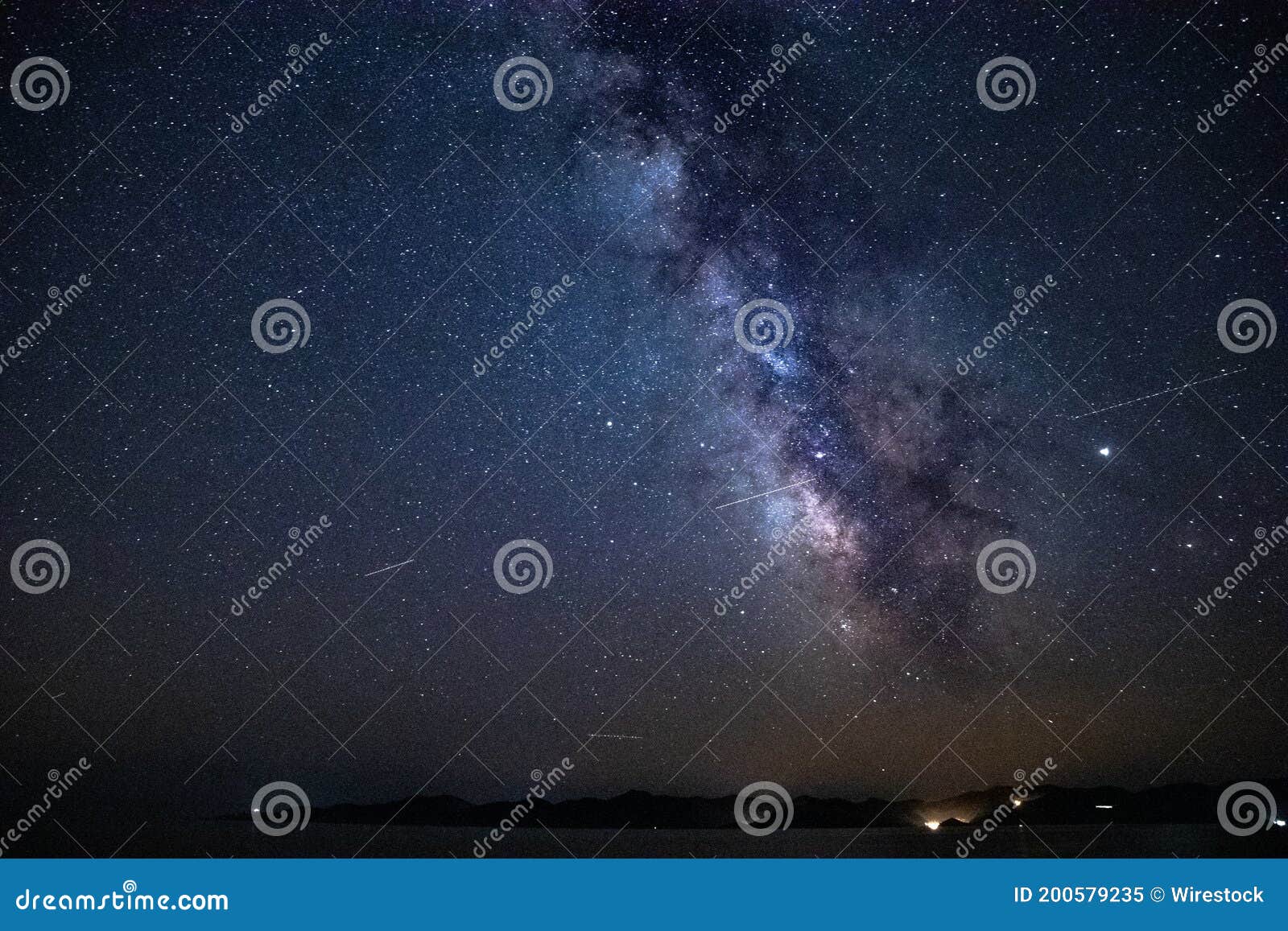 Longest Lunar Pre-eclipse Milky Way Moon and Mars Stock Image - Image ...