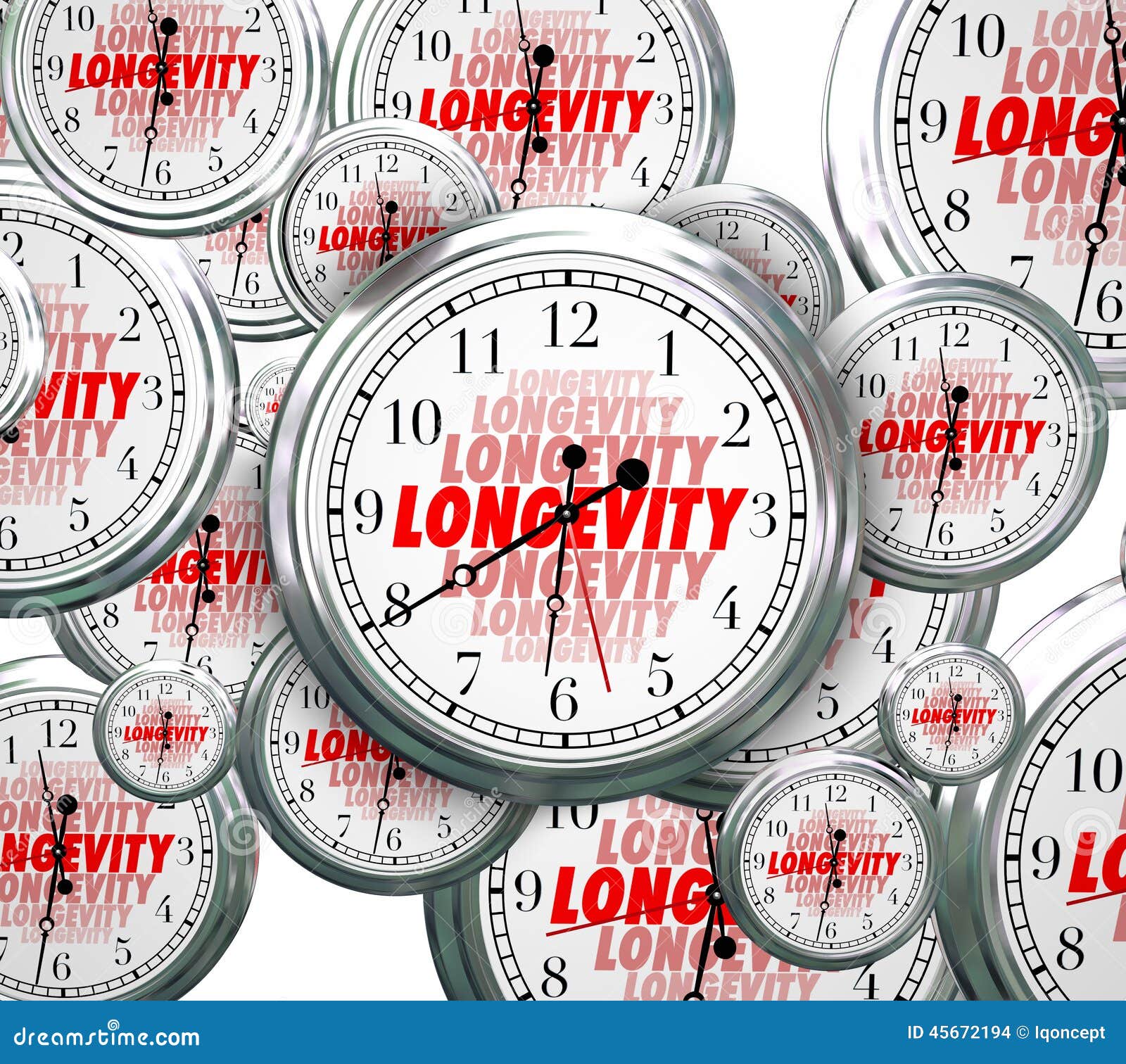 Longevity Word Clocks Time Flying Durable Lasting Experience Con Stock ...