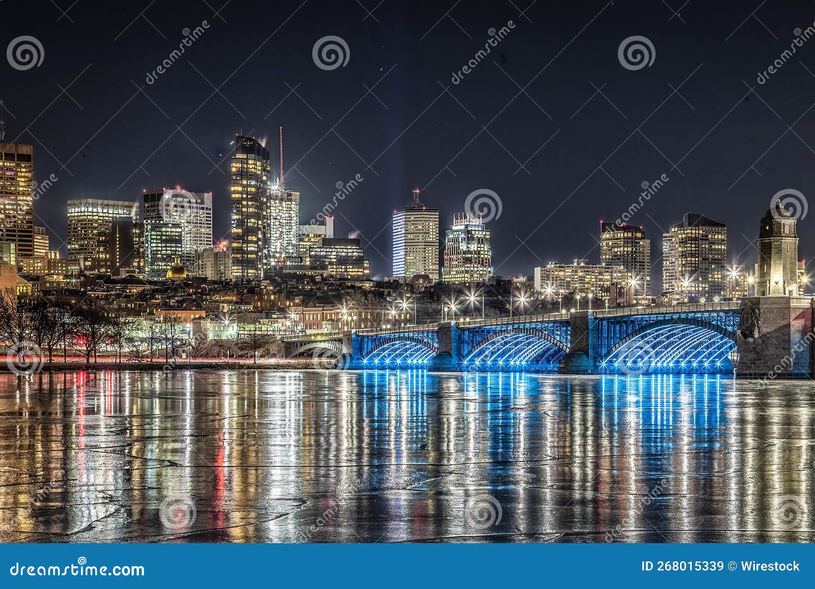 Longfellow Bridge with the Background of the Cityscape of Boston during ...