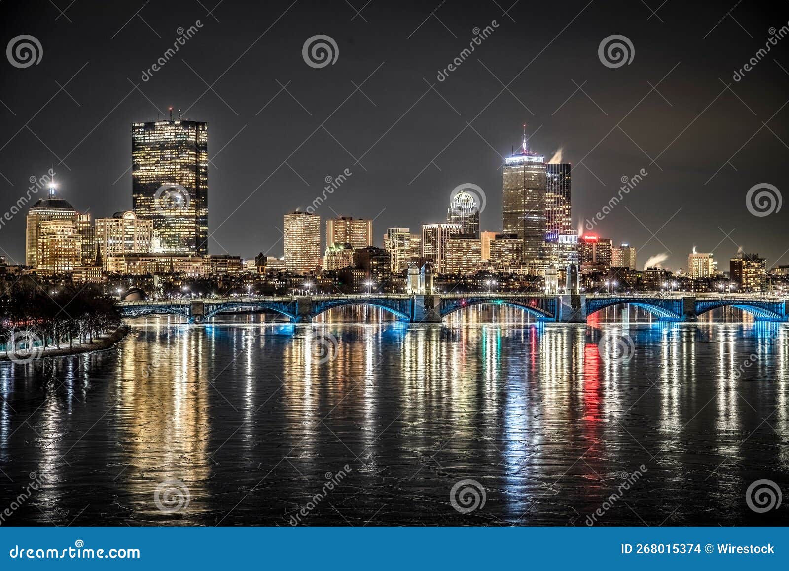 Longfellow Bridge with the Background of the Cityscape of Boston during ...