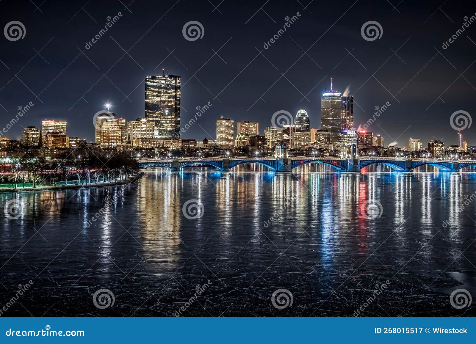 Longfellow Bridge with the Background of the Cityscape of Boston during ...