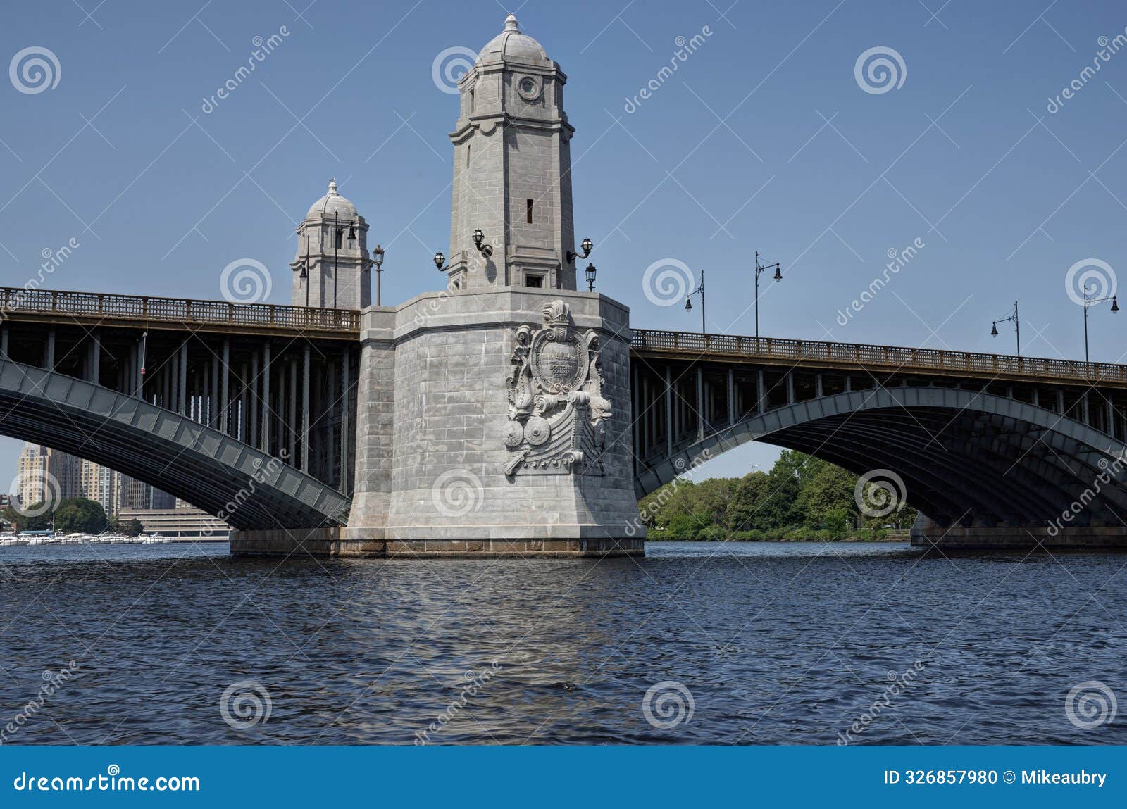 Longfellow Bridge in Boston. the Bridge Features Multiple Arches and ...