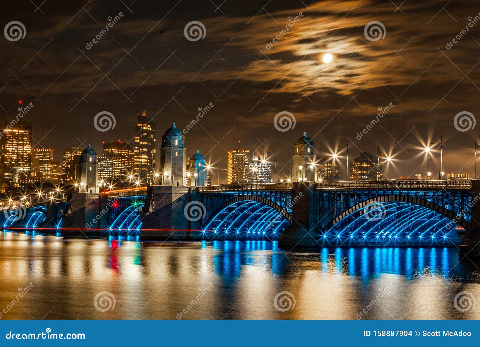 Longfellow bridge Boston stock photo. Image of bridge - 158887904