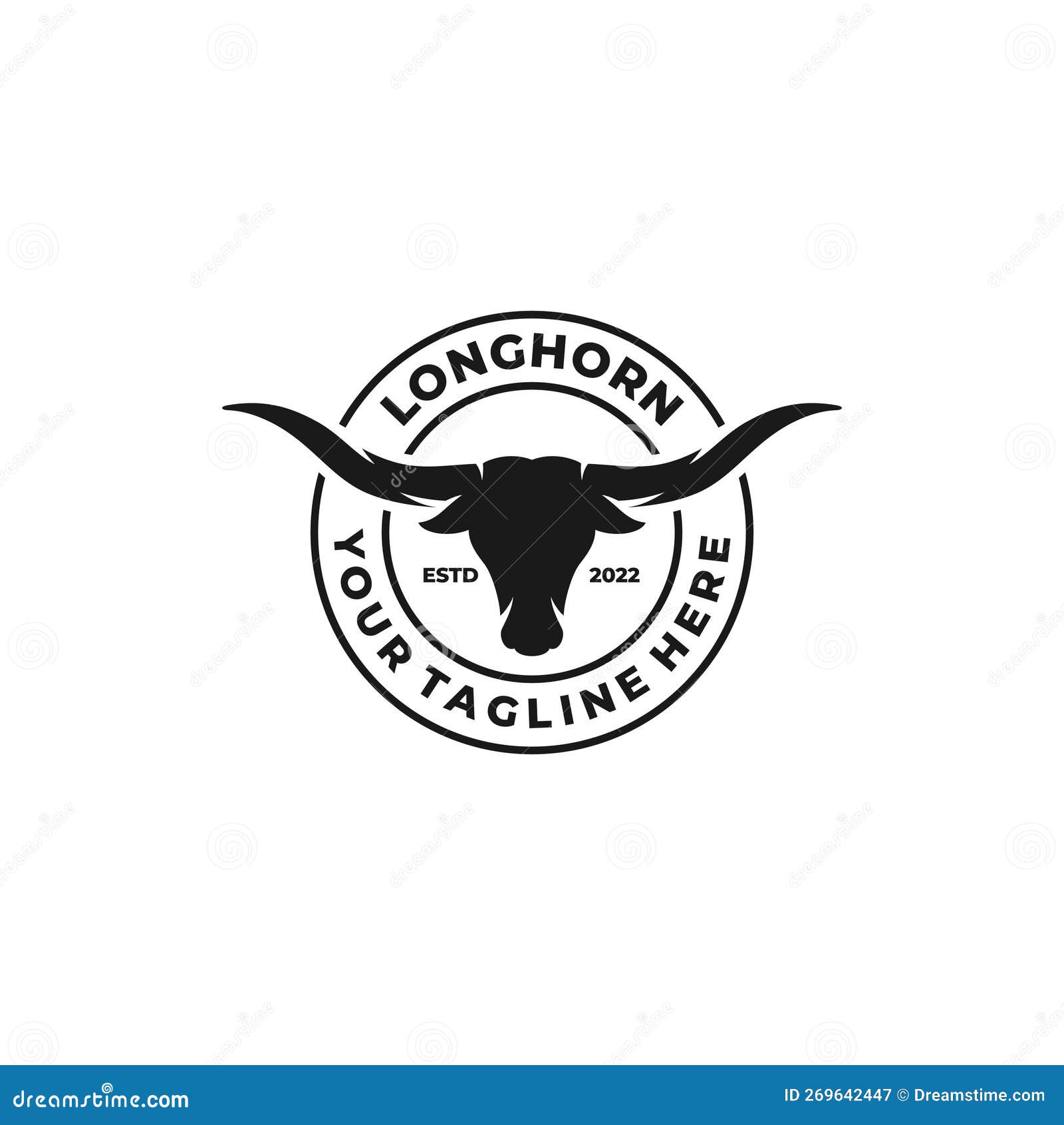 Longhorn logo design stock vector. Illustration of horn - 269642447