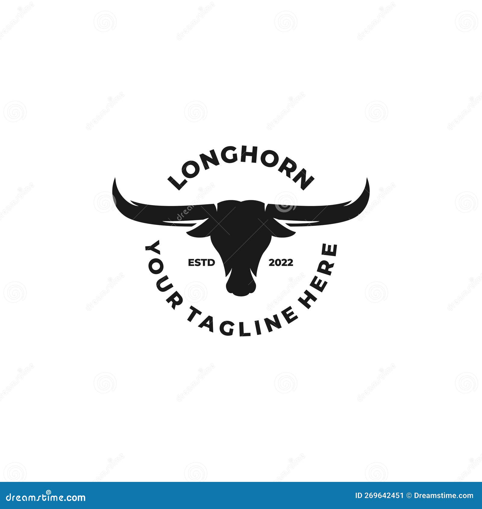 Longhorn logo design stock vector. Illustration of american - 269642451